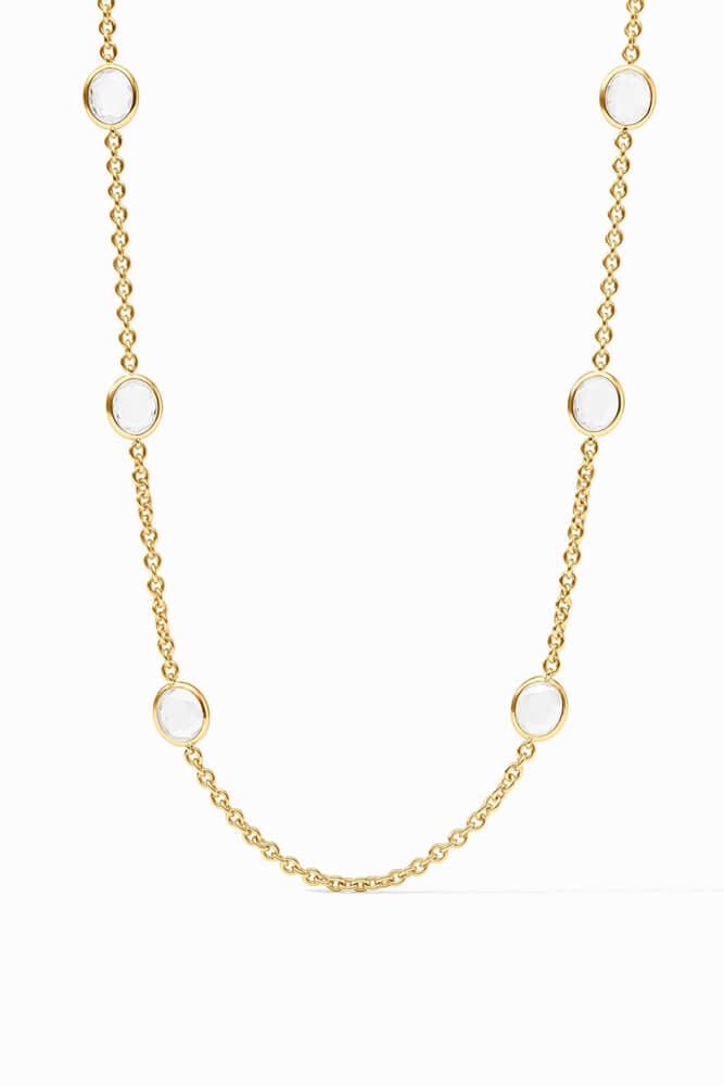 Laguna Stone Station Necklace-Clear Crystal-OS – Monkee's of the Pines